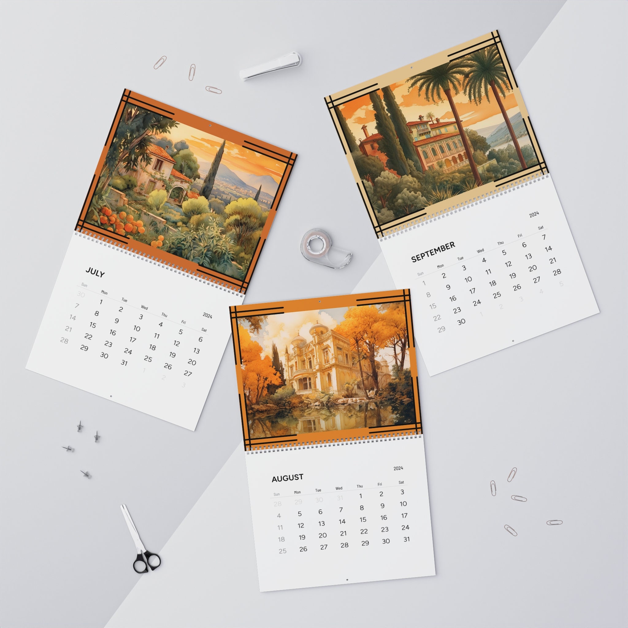 2024 Wall Calendars Retro Calender Wall Calendar 2024 With - Etsy