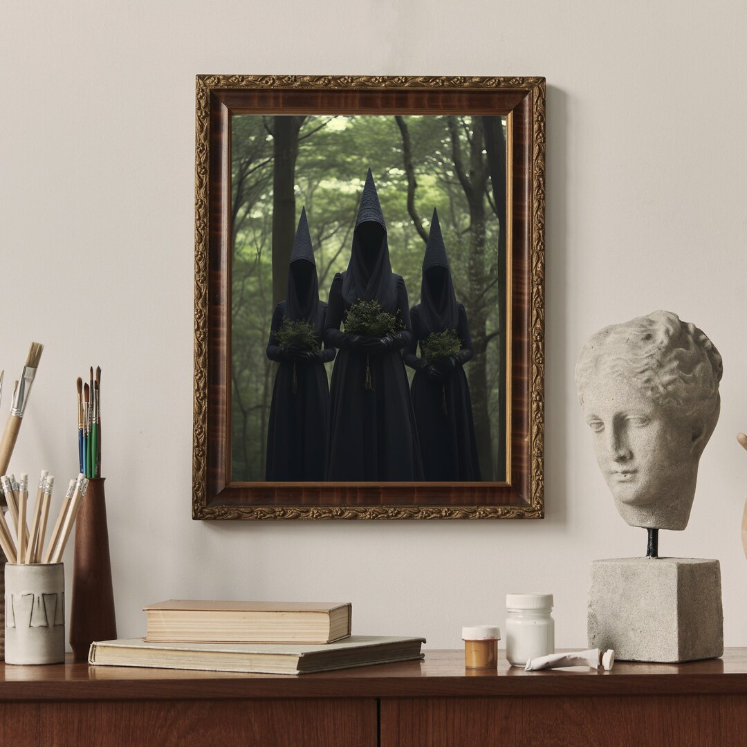 Cult Member Standing in the Forest Photography, Creepy Goth Wall Art ...