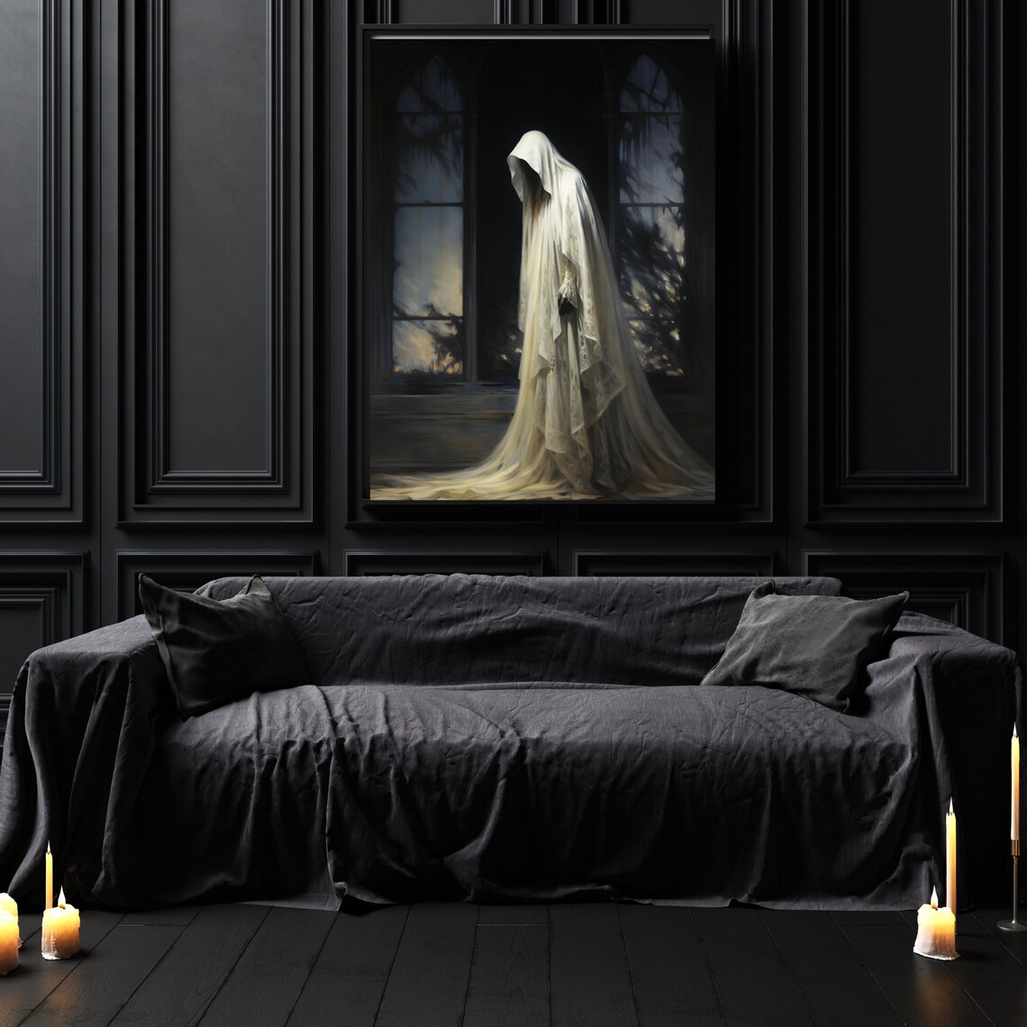 Ghost Standing Window Print Creepy Goth Wall Art Ghost - Etsy