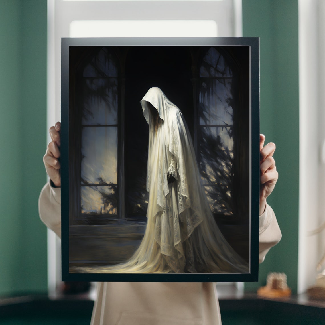 Ghost Standing Window Print Creepy Goth Wall Art Ghost - Etsy