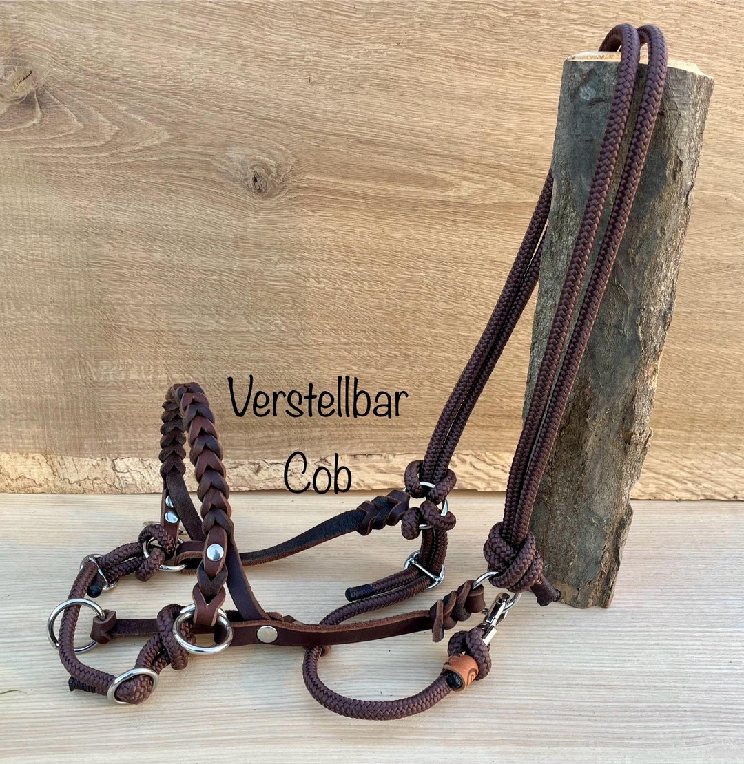 Adjustable Fat Leather Braid Sidepull Size Thoroughbred / Cob Made of ...