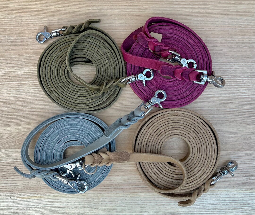 Western Reins Open Made of Colored Leather in Mint, Burgundy, Aqua ...