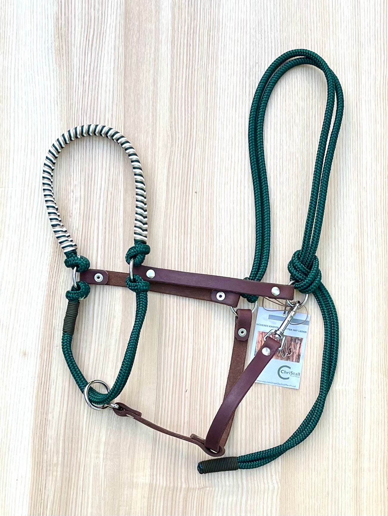 Safe Rope Halter With Leather Size Extra Large Warmblood - Etsy UK