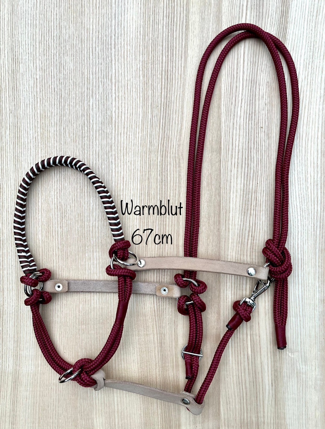 Sidepull Halter Made of Rope and Leather With a Fixed Lead - Etsy
