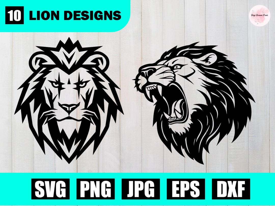10 Lion Svg, Lion Head Svg, Lion Svg File for Cricut, Lion Png Designs ...