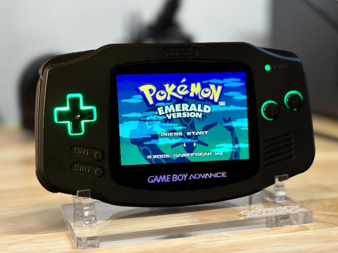 Custom Gameboy Advance - Retro Glow IPS Backlit Screen, RGB Lights ...