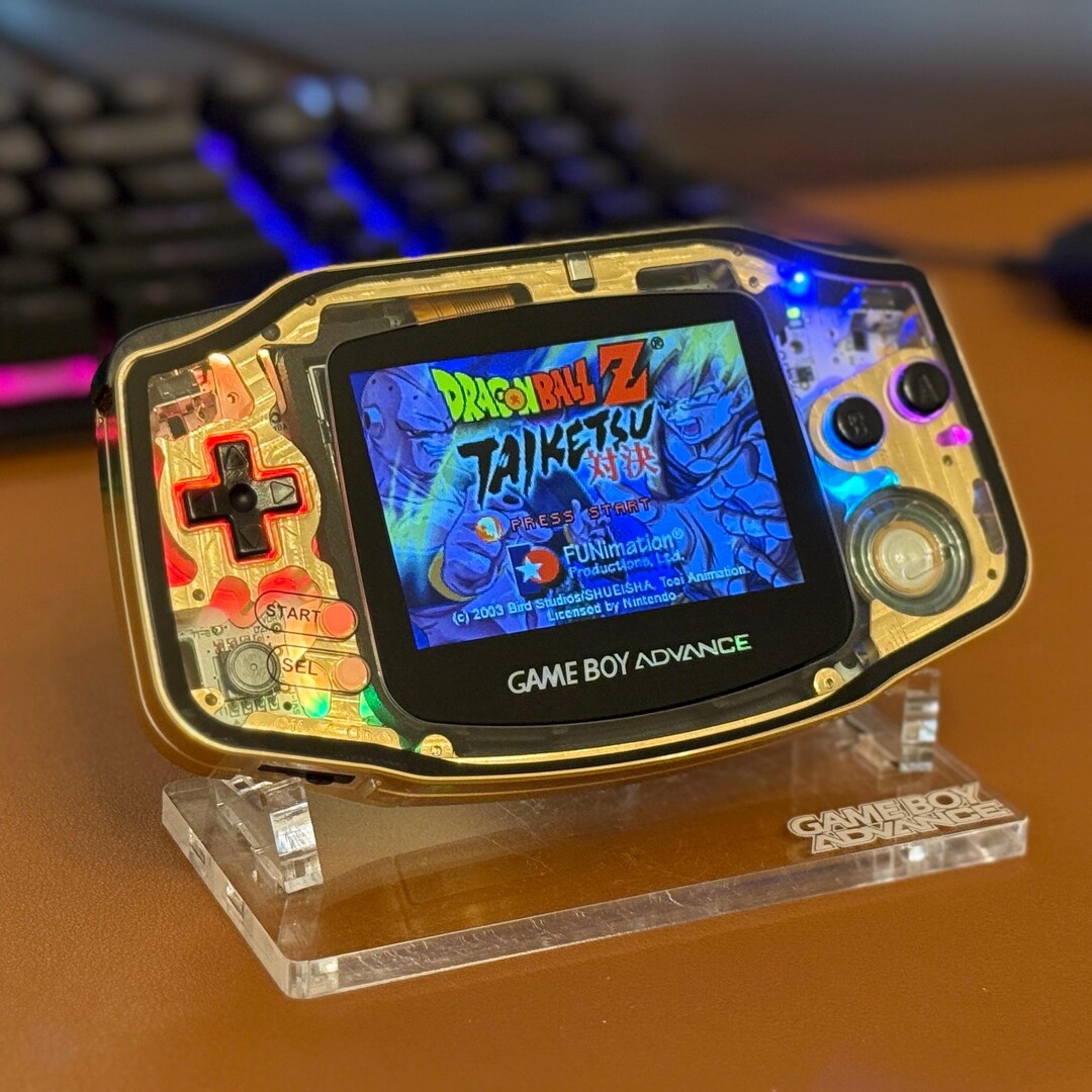 Custom Gameboy Advance - Gold Skeleton Glow IPS Backlit Screen, RGB ...