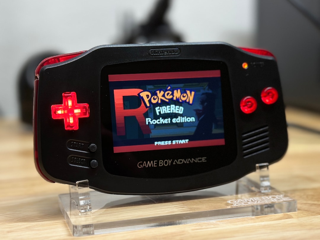 Custom Gameboy Advance - Team Rocket Edition, IPS Backlit Screen, RGB ...