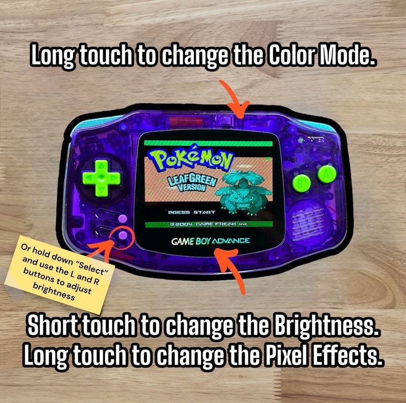 Custom Gameboy Advance - Blackout, IPS Backlit Screen W/ OSD & USB-C ...