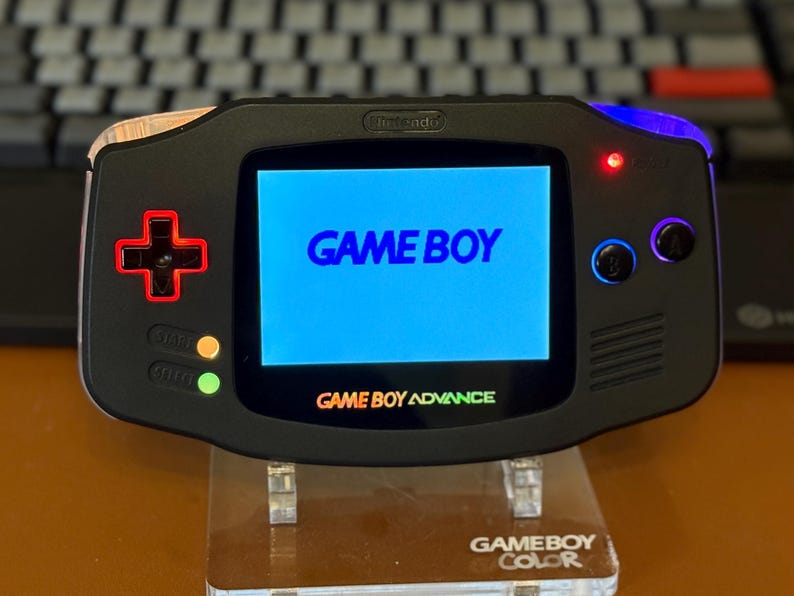 Custom Gameboy Advance - Ultra Glow IPS Backlit Screen, RGB Lights ...