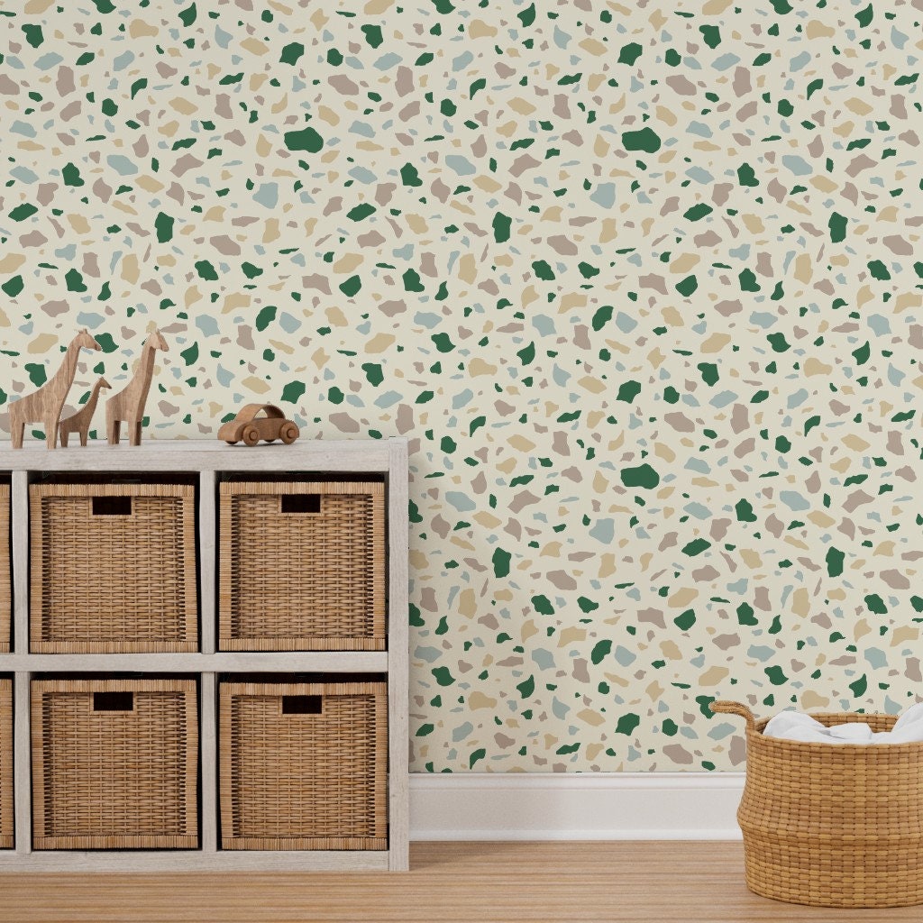 Terrazzo Wallpaper, Minimal Wallpaper, Feature Wall, Abstract Wallpaper ...