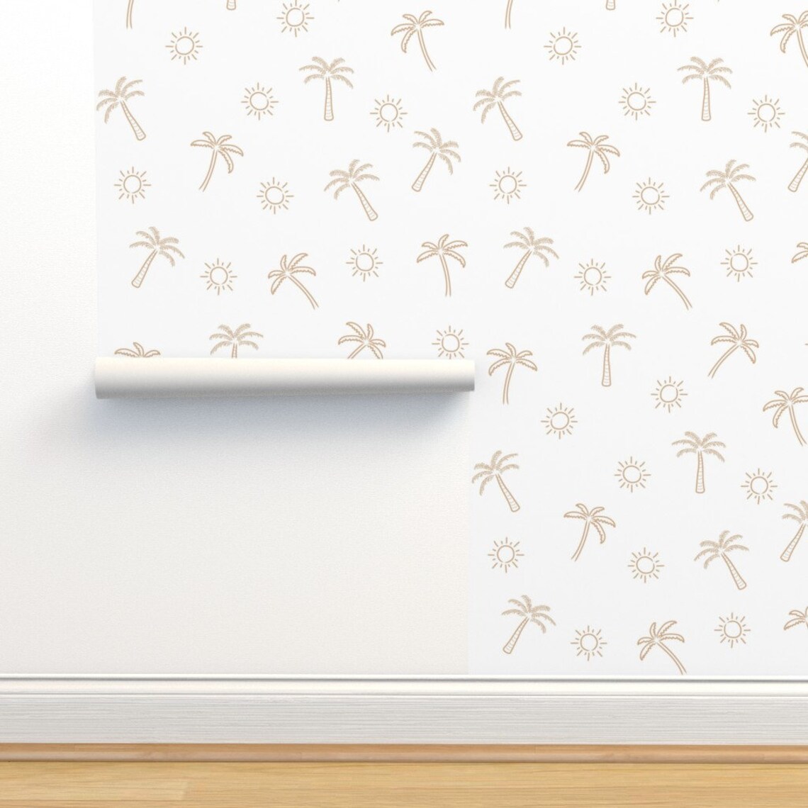 Palm Trees Wallpaper, Feature Wall, Botanical Wallpaper, Neutral ...