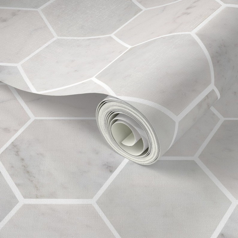 Tile Wallpaper, Faux Tile Wallpaper, Marble Tile Wallpaper, Feature ...
