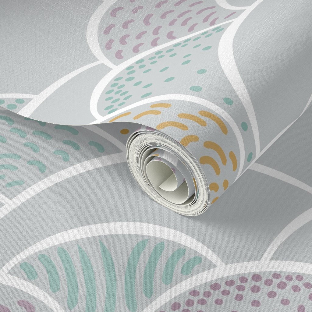 Wallpaper Feature Wall Abstract Wallpaper Grey Wallpaper - Etsy