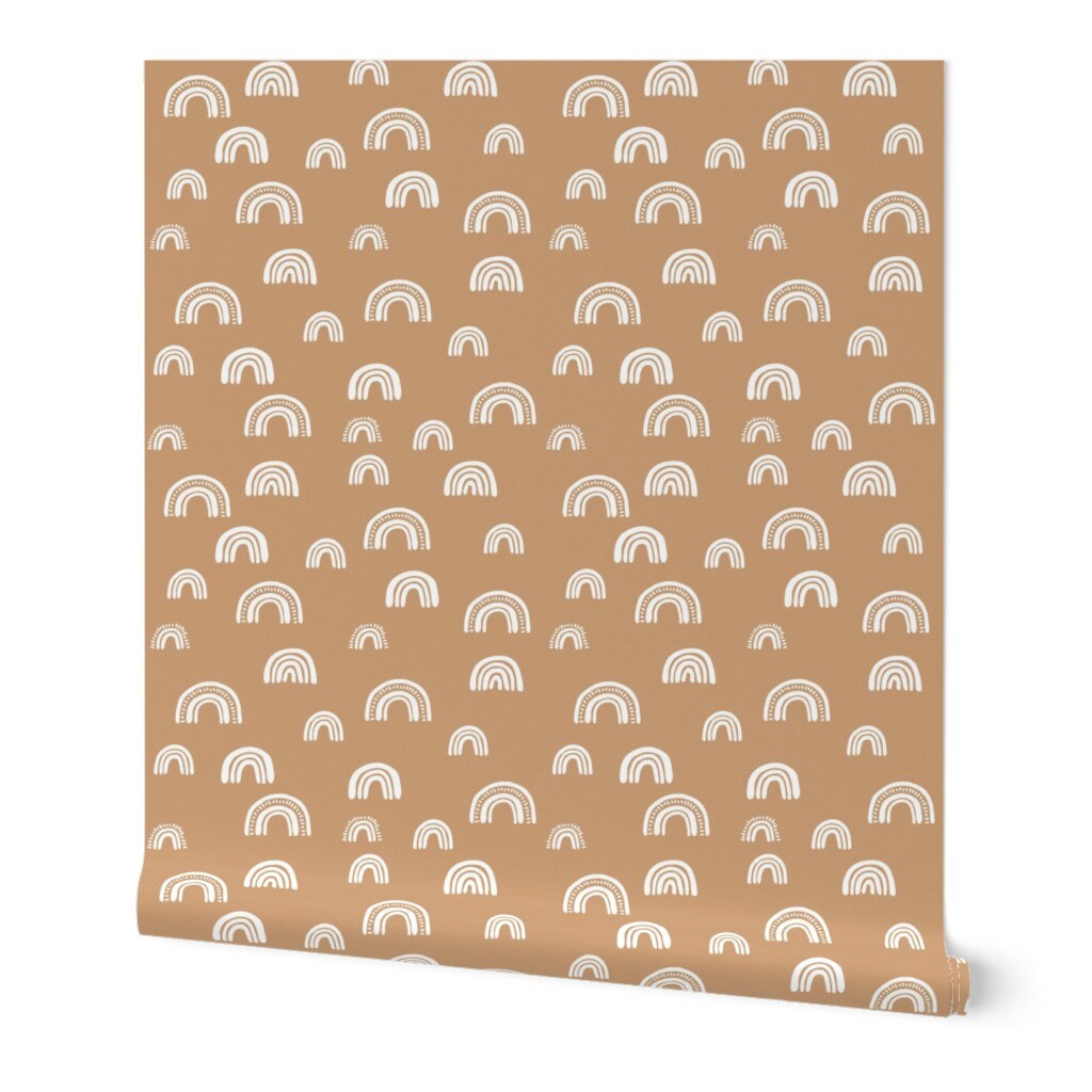 Rainbow Wallpaper, Feature Wall, Gender Neutral Wallpaper, Tan ...