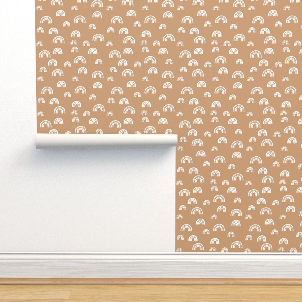 Rainbow Wallpaper, Feature Wall, Gender Neutral Wallpaper, Tan ...