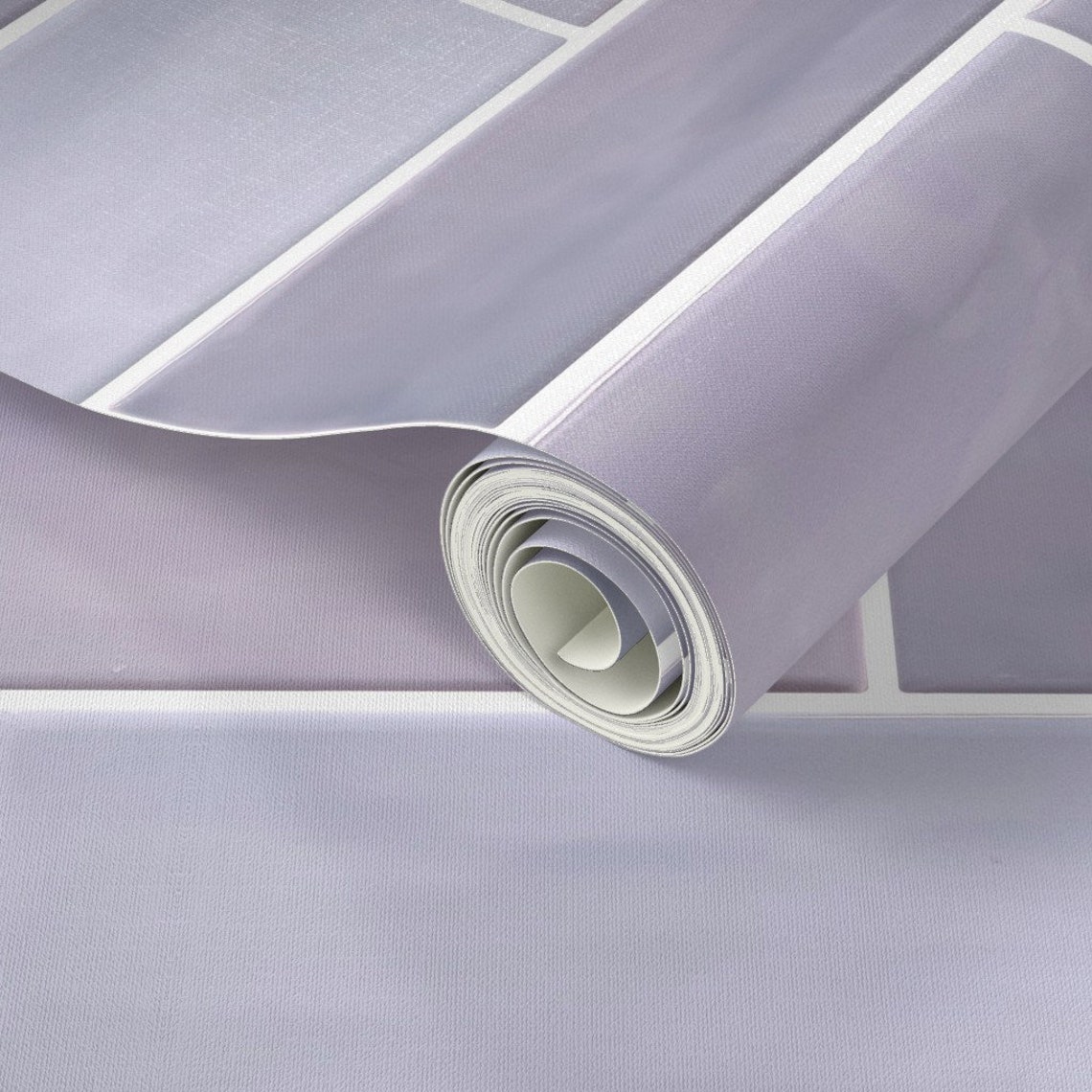 Subway Tile Wallpaper, Faux Tile Wallpaper, Purple Tile Wallpaper ...
