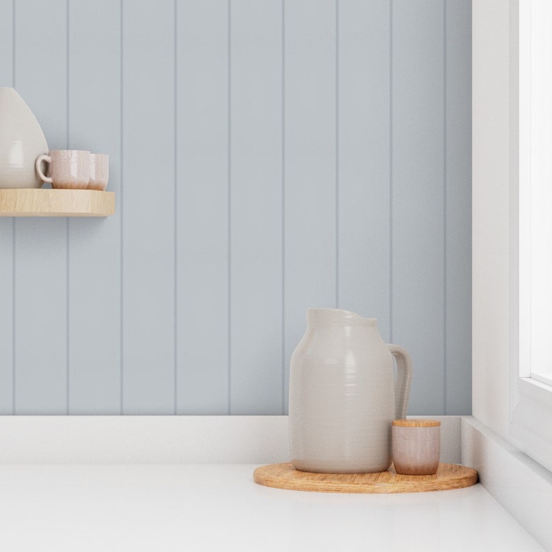 Vj Wall Panelling Wallpaper Tongue and Groove Wallpaper Grey - Etsy