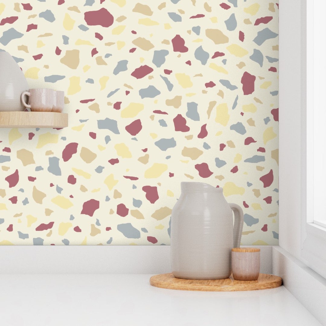 Terrazzo Wallpaper, Minimal Wallpaper, Feature Wall, Abstract Wallpaper ...