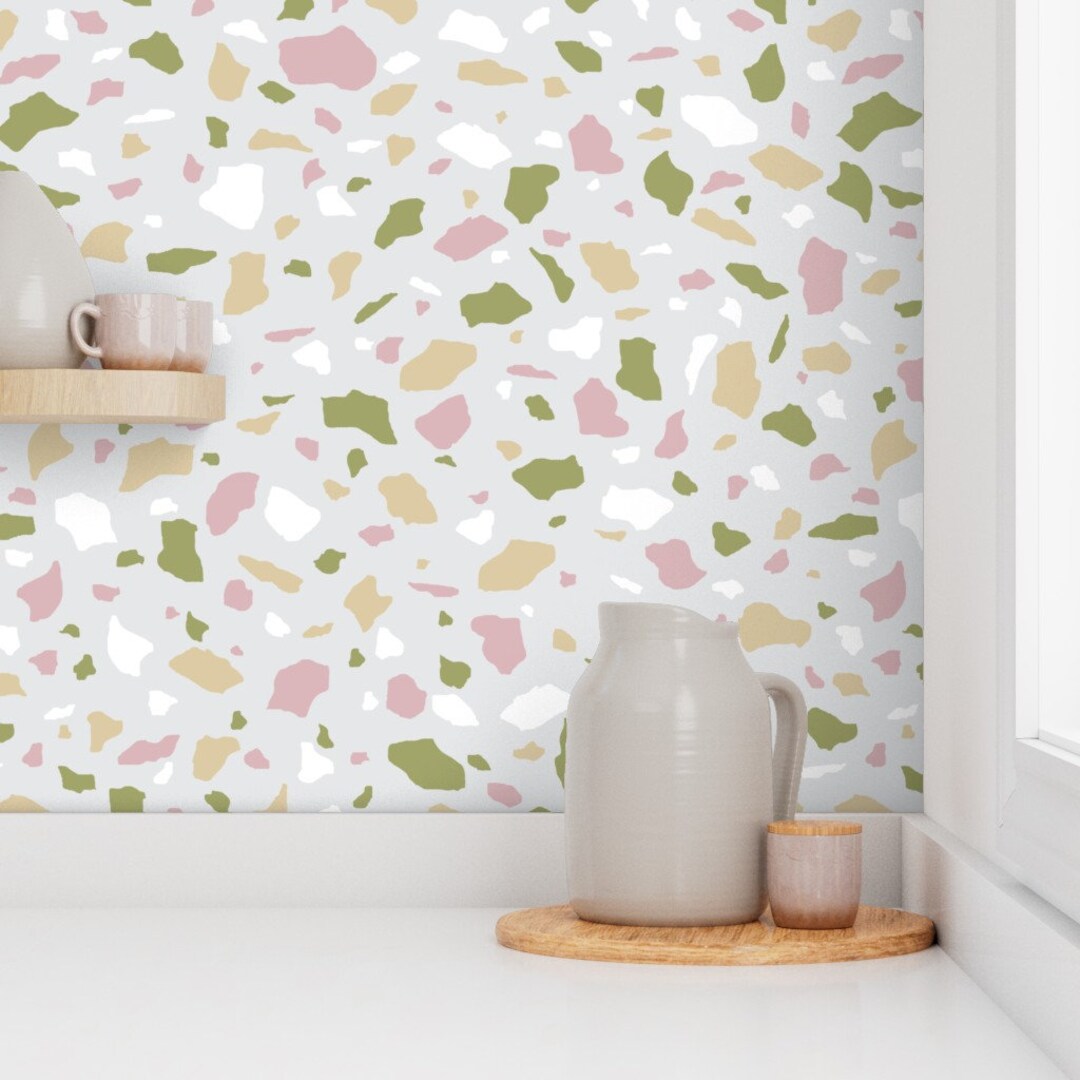 Terrazzo Wallpaper, Minimal Wallpaper, Feature Wall, Abstract Wallpaper ...