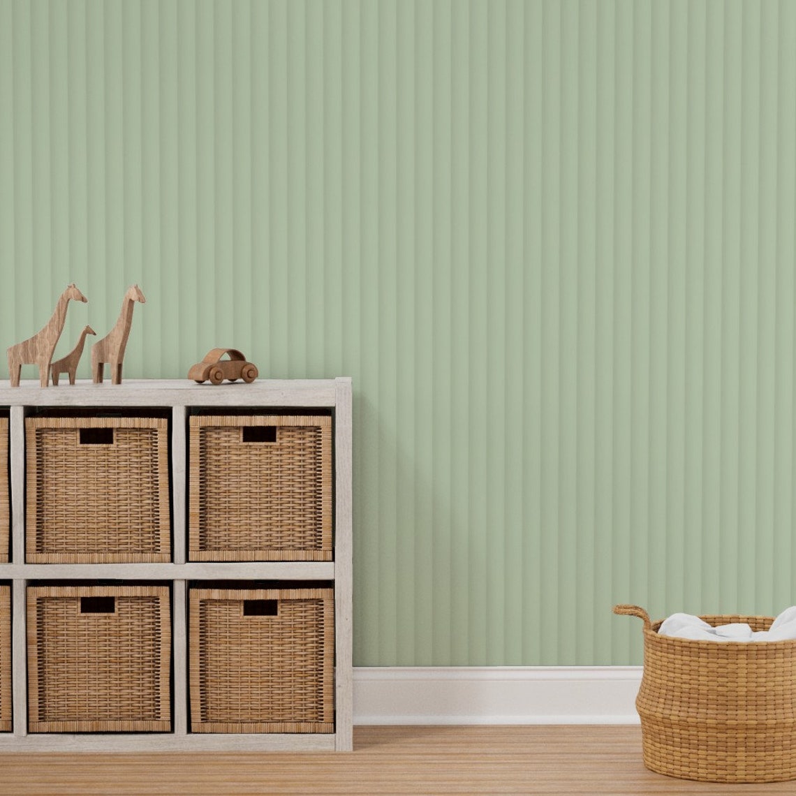 Curved Wall Panelling Wallpaper, Wall Panel Wallpaper, Green Wallpaper ...