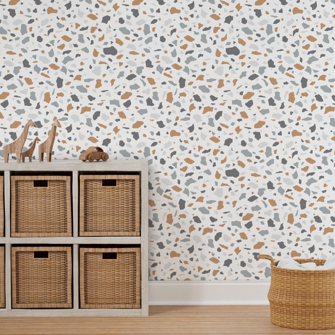 Terrazzo Wallpaper, Minimal Wallpaper, Feature Wall, Abstract Wallpaper ...