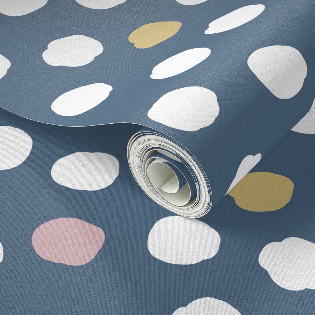 Spot Wallpaper, Feature Wall, Abstract Wallpaper, Navy Blue Wallpaper ...