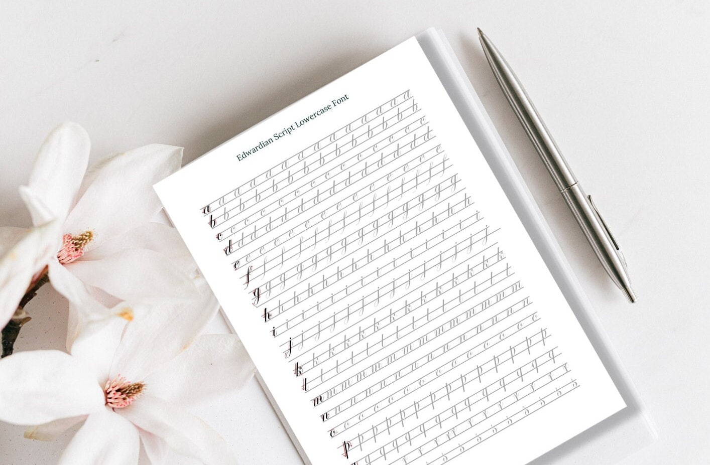 Edwardian Script Calligraphy Worksheet/workbook - Practice Sheet ...