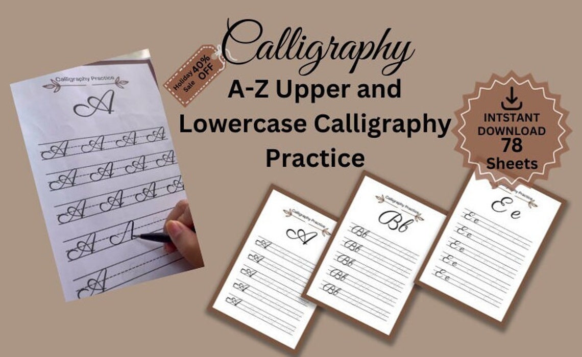 Basics of Calligraphy Practice Sheet Templates Calligraphy ...