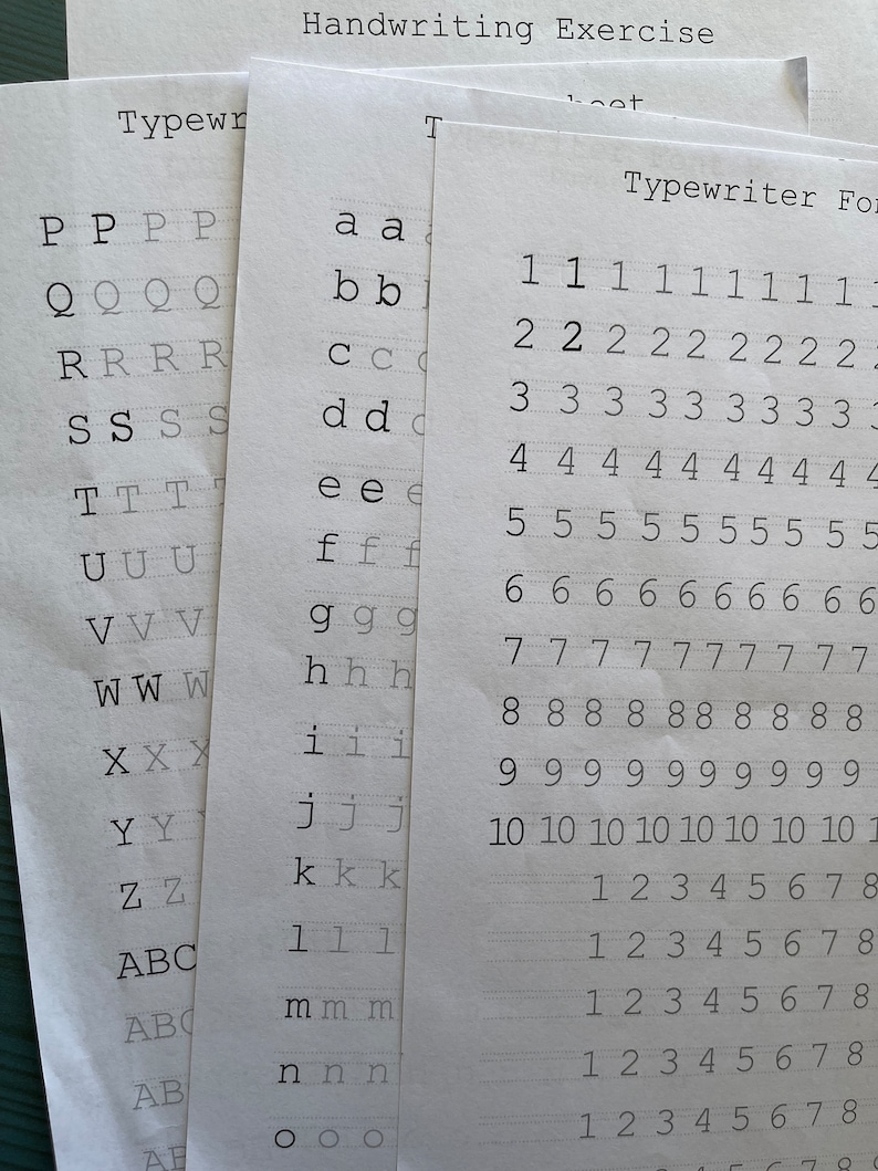 Typewriter Font Worksheet, Printable Handwriting Worksheet, Alphabet ...