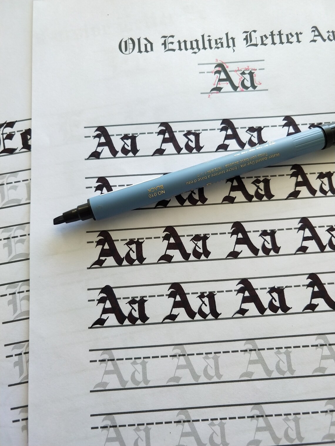 Old English Alphabet Lettering Worksheet: Traceable A-Z Guide (PDF ...