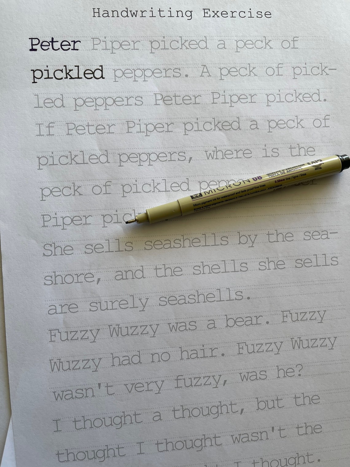 Typewriter Font Worksheet, Printable Handwriting Worksheet, Alphabet ...