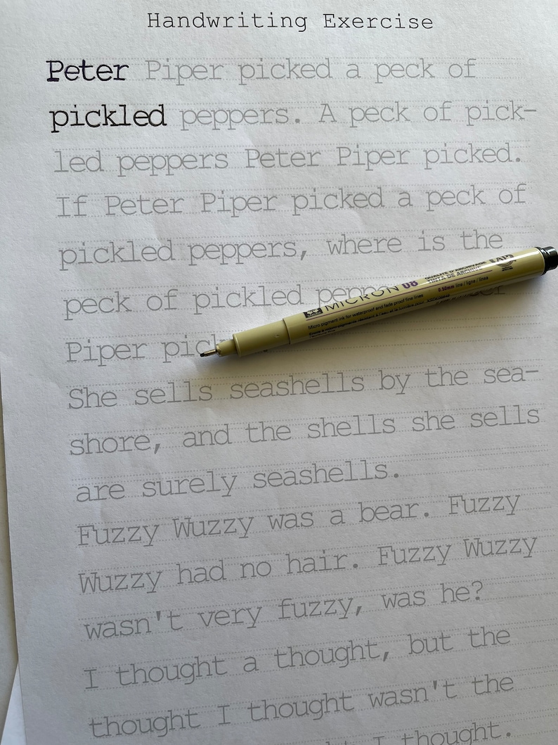 Typewriter Font Worksheet, Printable Handwriting Worksheet, Alphabet ...