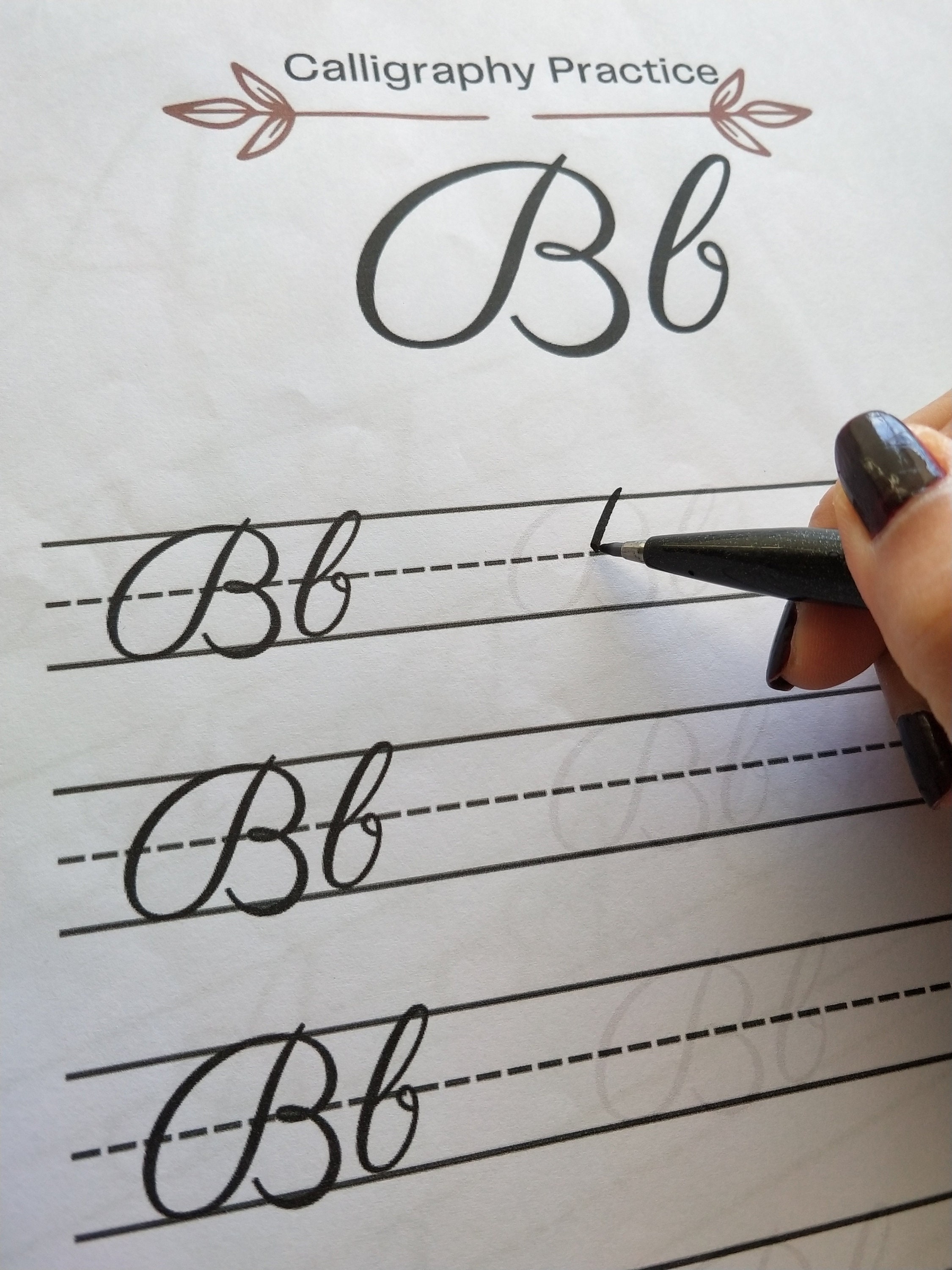 Basics of Calligraphy Practice Sheet Templates | Calligraphy Printable ...