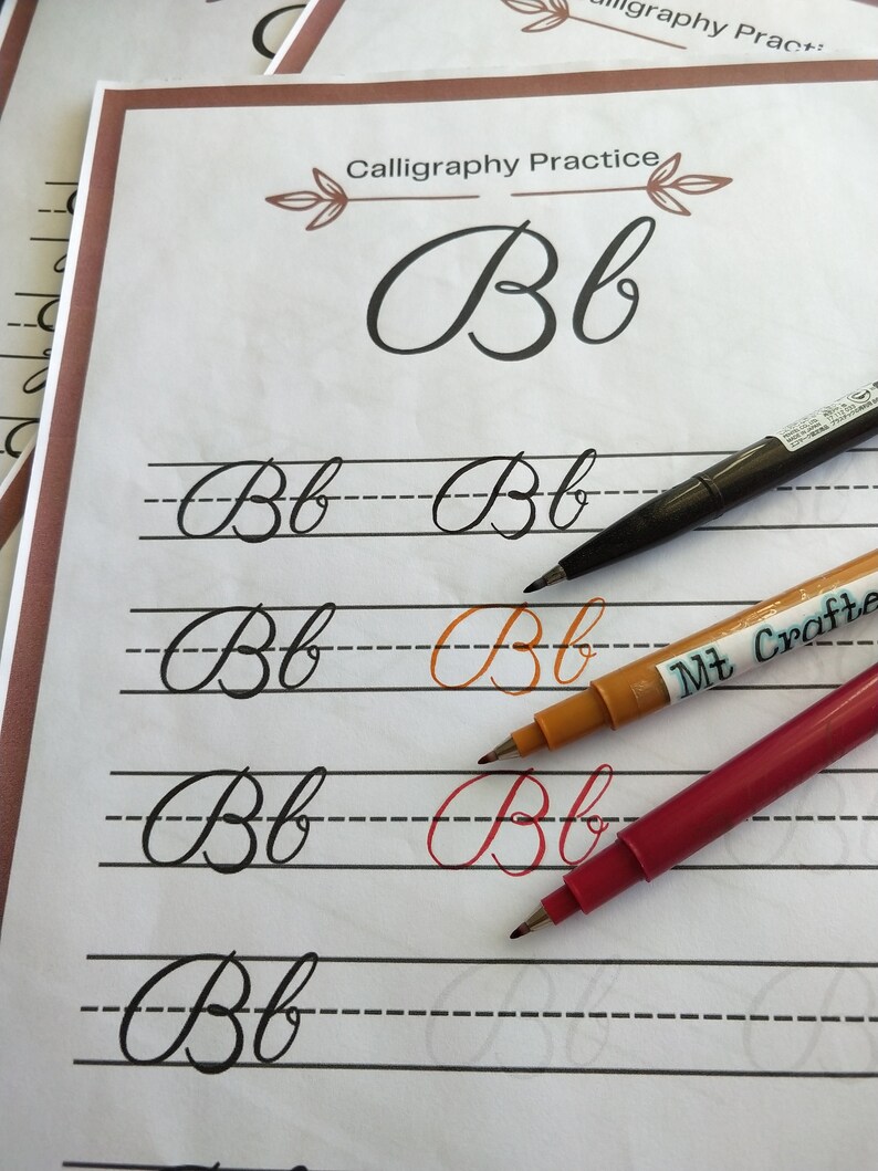 Calligraphy Practice Sheets: Brush Pen Basics (PDF Download) - Etsy