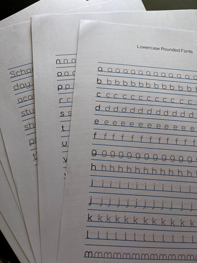 Lowercase Rounded Fonts Worksheet/workbook || Traceable || Printable ...