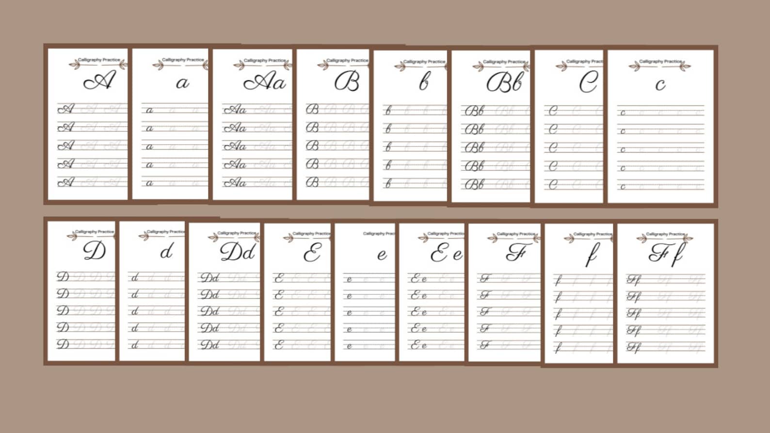Calligraphy Practice Sheets: Brush Pen Basics (PDF Download) - Etsy