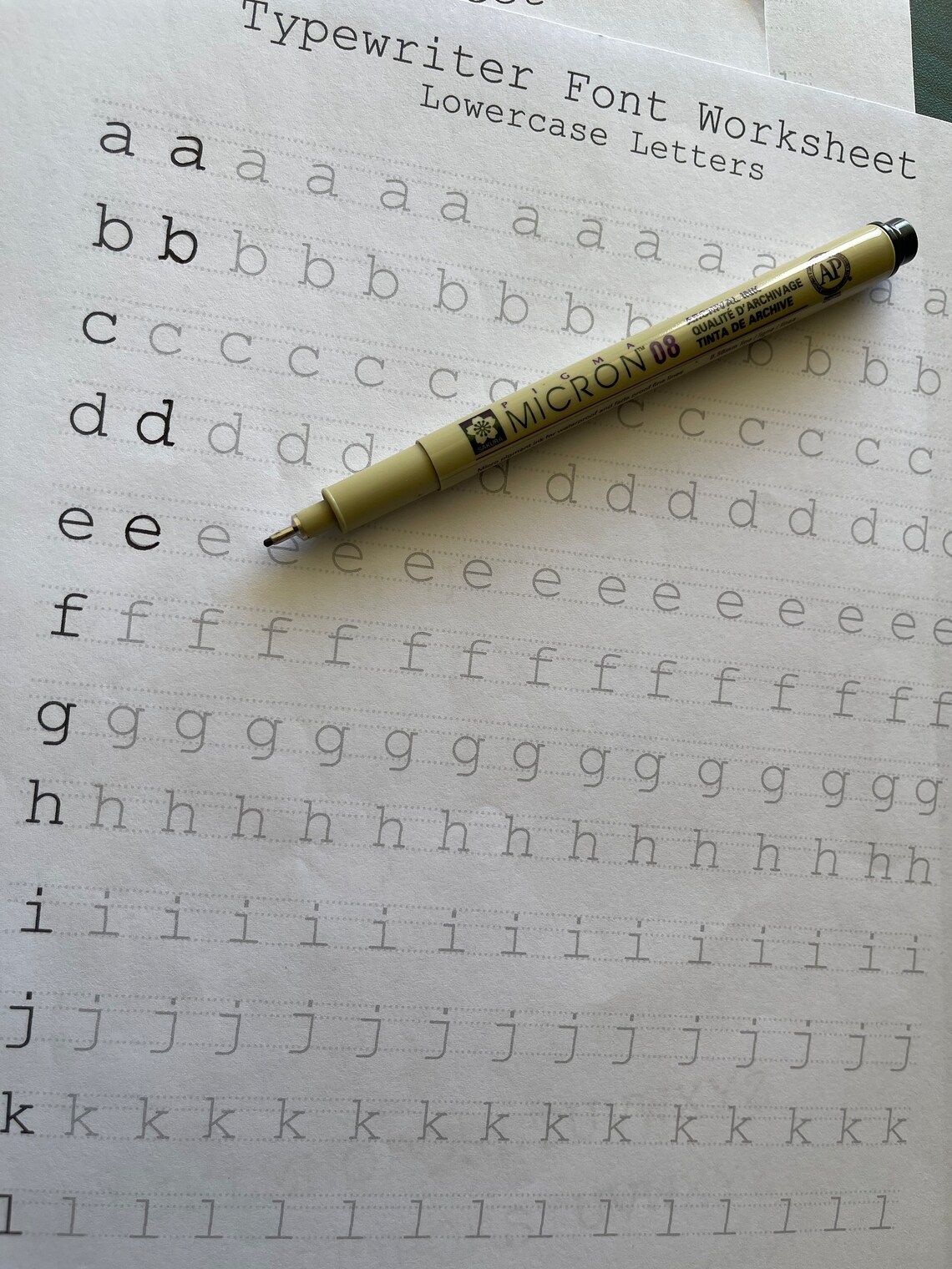 Typewriter Font Worksheet, Printable Handwriting Worksheet, Alphabet ...