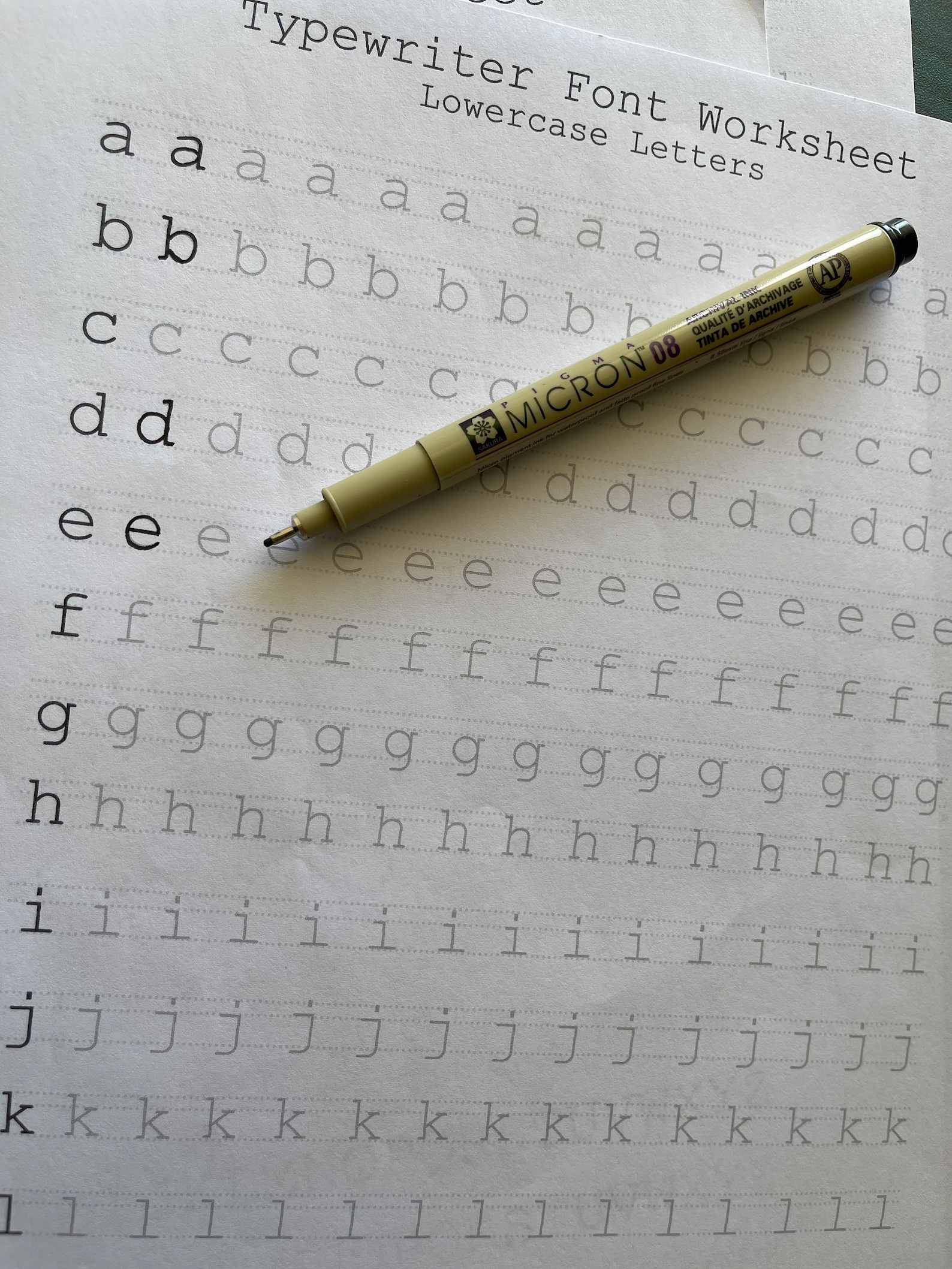 Typewriter Font Worksheet, Printable Handwriting Worksheet, Alphabet ...
