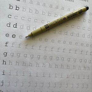 Typewriter Font Worksheet, Printable Handwriting Worksheet, Alphabet ...