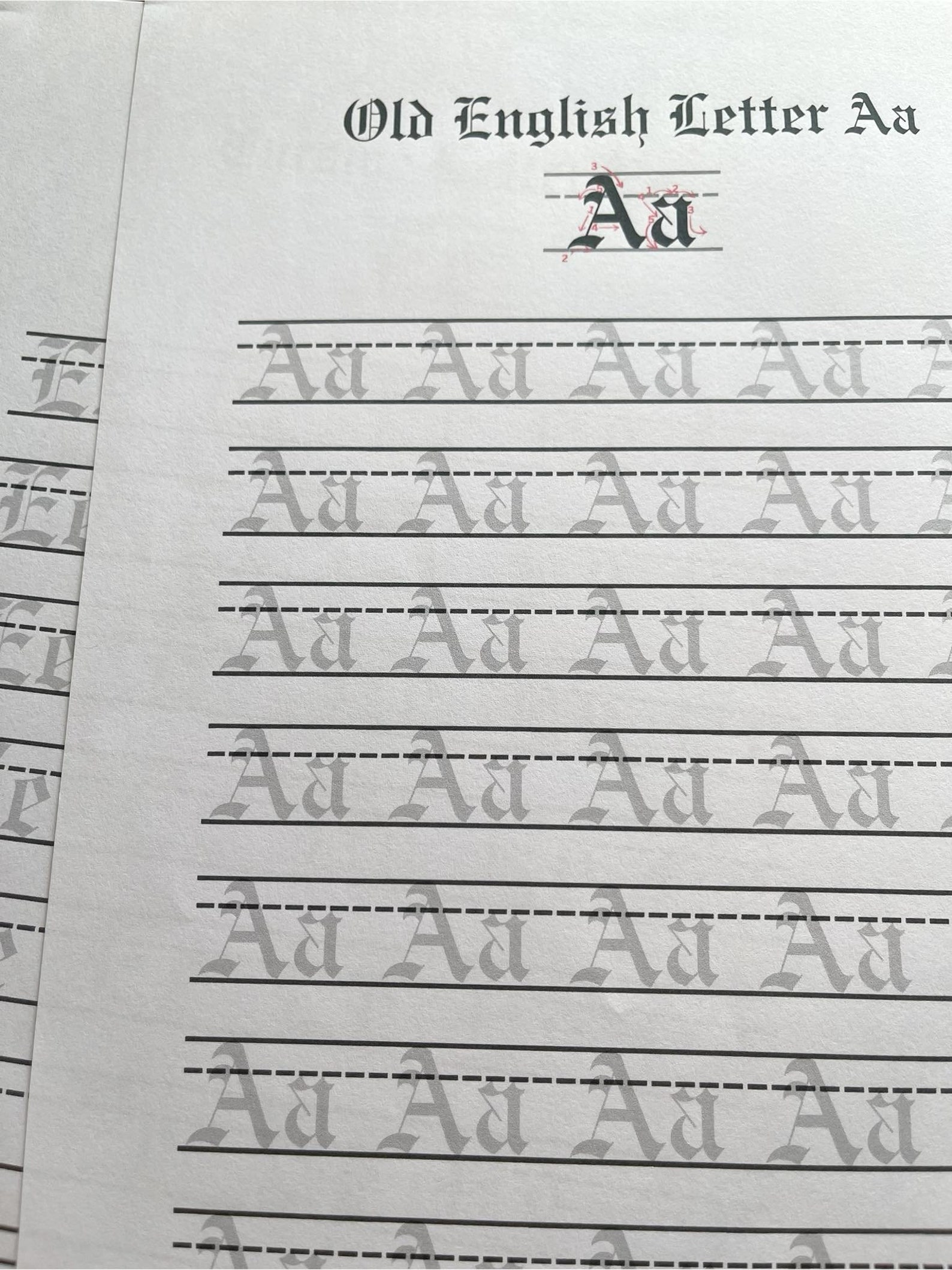 Old English Alphabet Lettering Worksheet: Traceable A-Z Guide (PDF ...