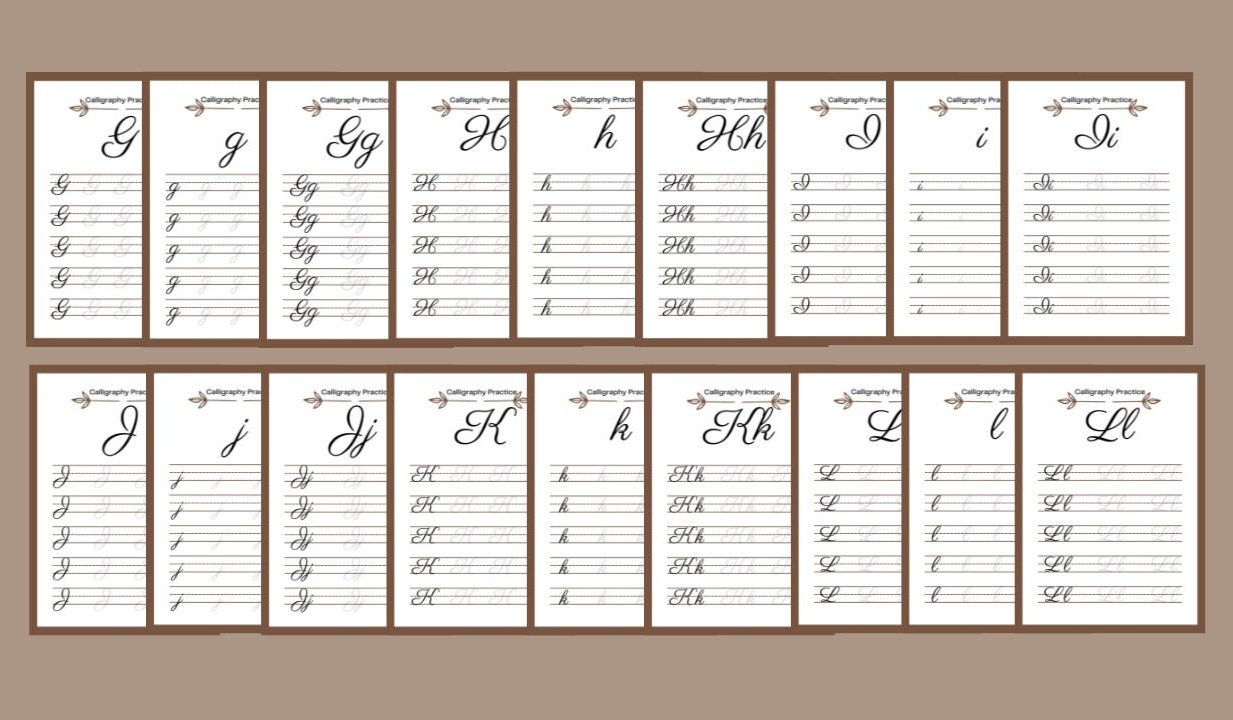 Calligraphy Practice Sheets: Brush Pen Basics (PDF Download) - Etsy