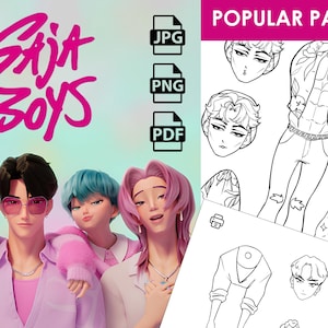 Saja Boys Templates DIY Popular Paper Doll - Etsy