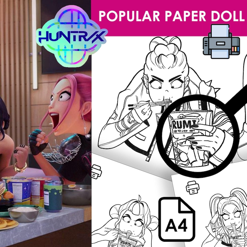 Huntrix Paper Doll - Etsy