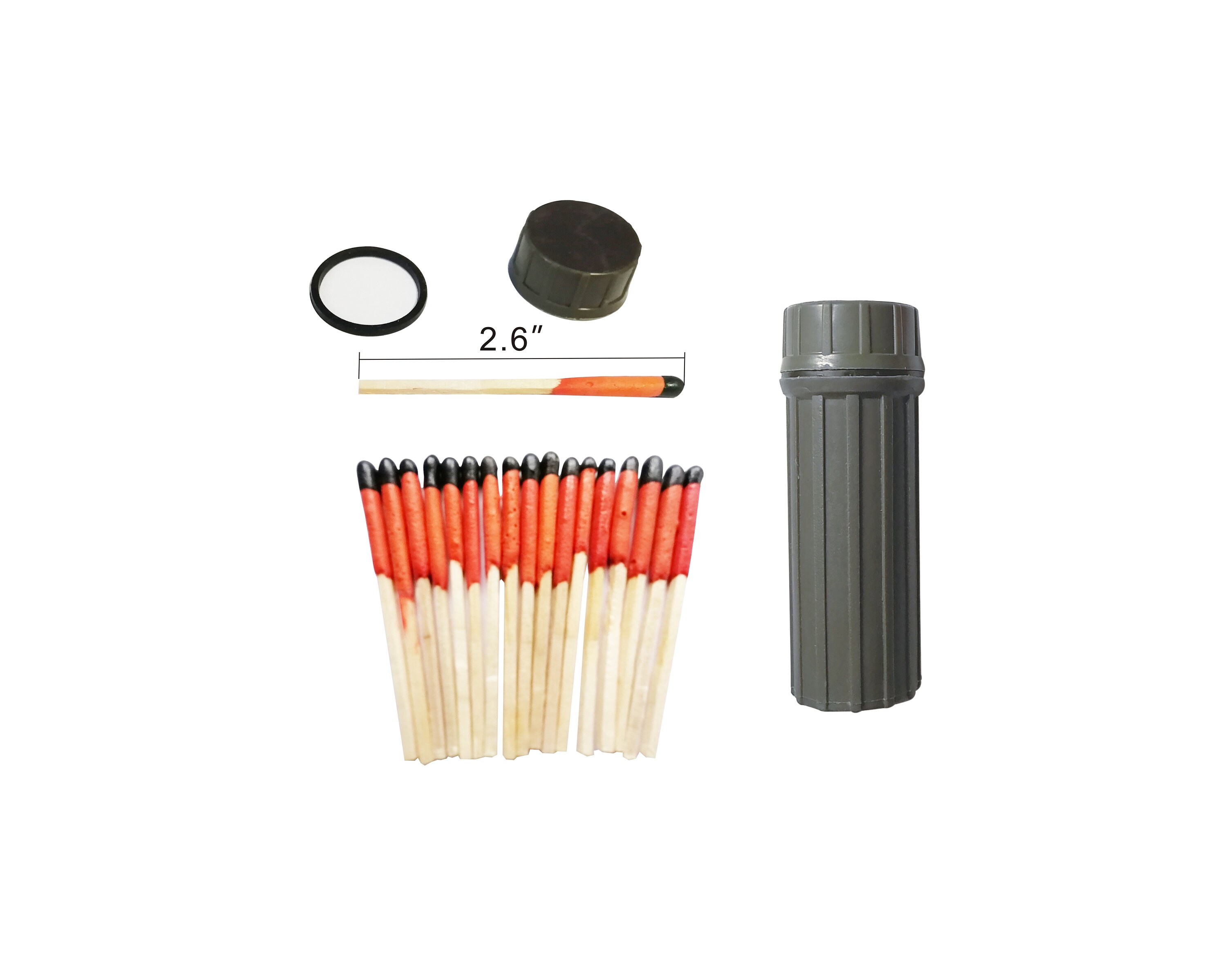 Fire Starter Weather Proof Matches Water Proof Case Wax Rope for Hiking ...