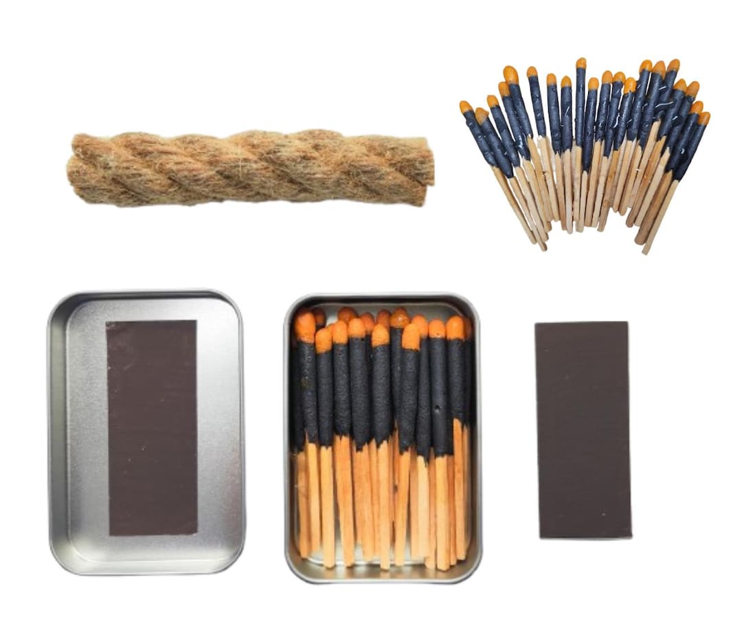 20/40/60 Waterproof Survival Matches + Waxed Fire Rope – Windproof ...