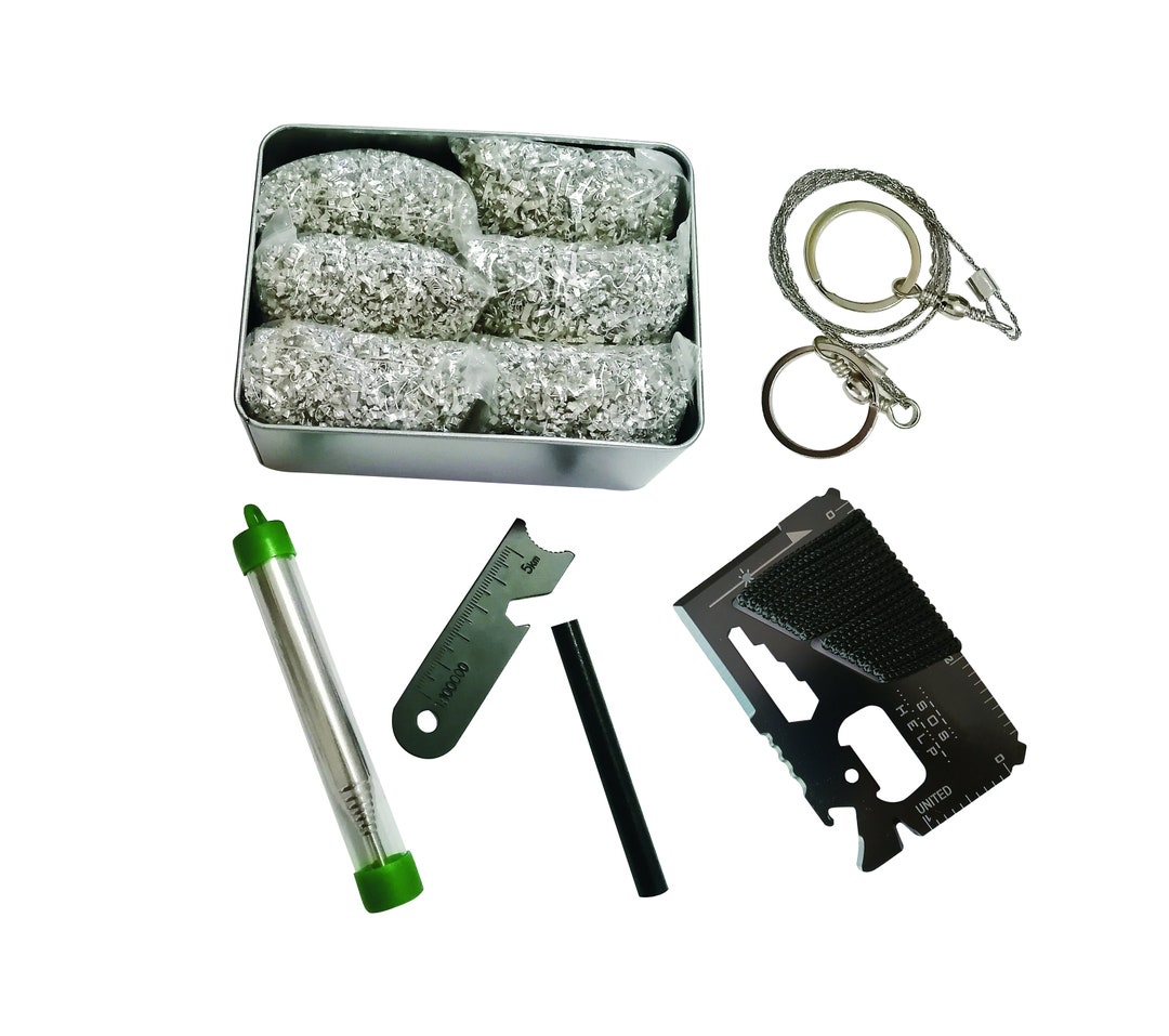 Magnesium Fire Starter Kit With Shavings 6 Bags 99 % Pure, Ferro Rod ...