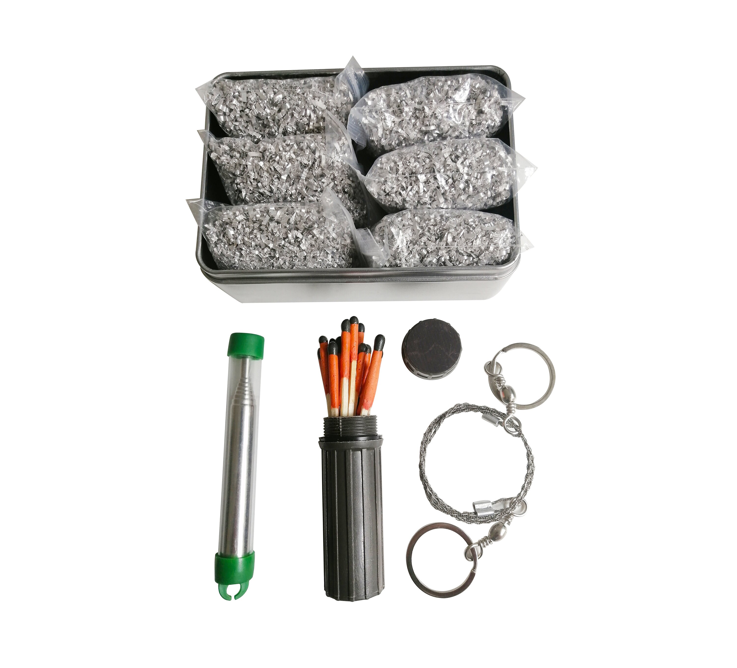 Magnesium Fire Starter Kit : Waterproof Matches, Wire Saw，fire Blower ...