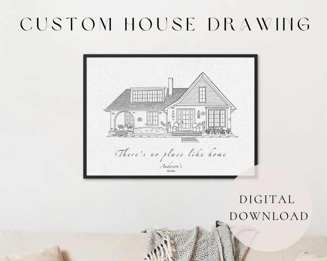 Custom House Drawing From Photo House Portrait Realtor Gift for Clients ...