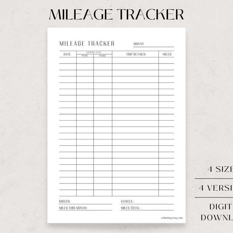 Gas and Mileage Tracker - Etsy